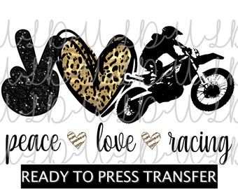 Peace Love Racing Sublimation Design READY to PRESS Print | Etsy