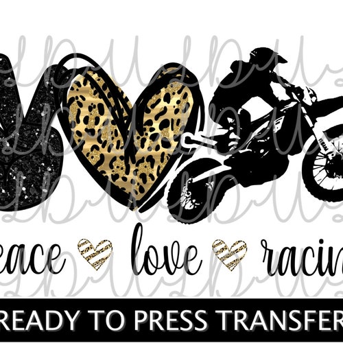 Peace Love Dirt Bike Racing Sublimation Design READY to - Etsy