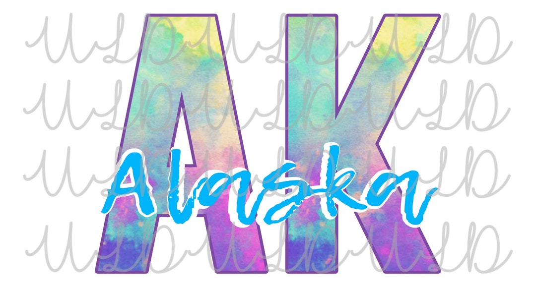 AK Alaska PNG Digital Design for Screens or Sublimation *instant ...