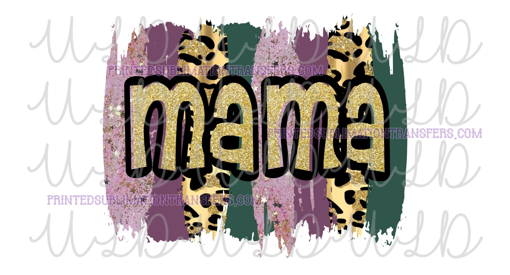 MAMA Gold Leopard Sublimation Design READY to PRESS Print | Etsy