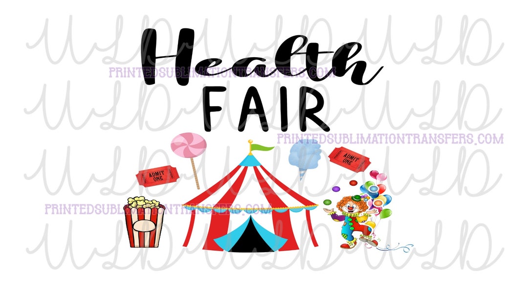 Health Fair PNG Digital Design for Sublimation, Water Slide, and ...