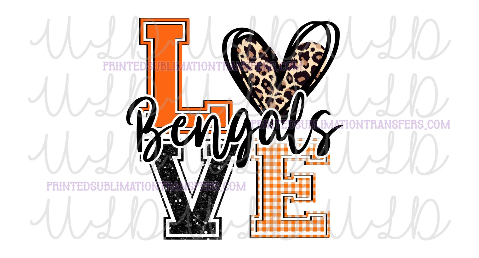 Love Bengals PNG Sublimation Water Slide Design instant | Etsy