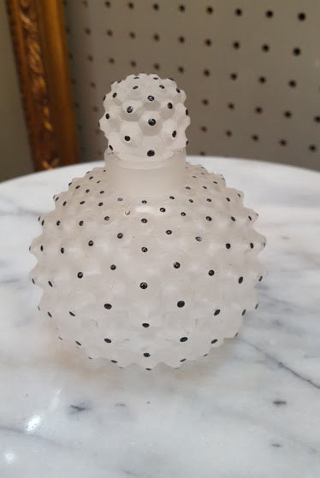 Lalique Cactus Perfume Bottle Made in France Frosted Hobnail,black Dots ...