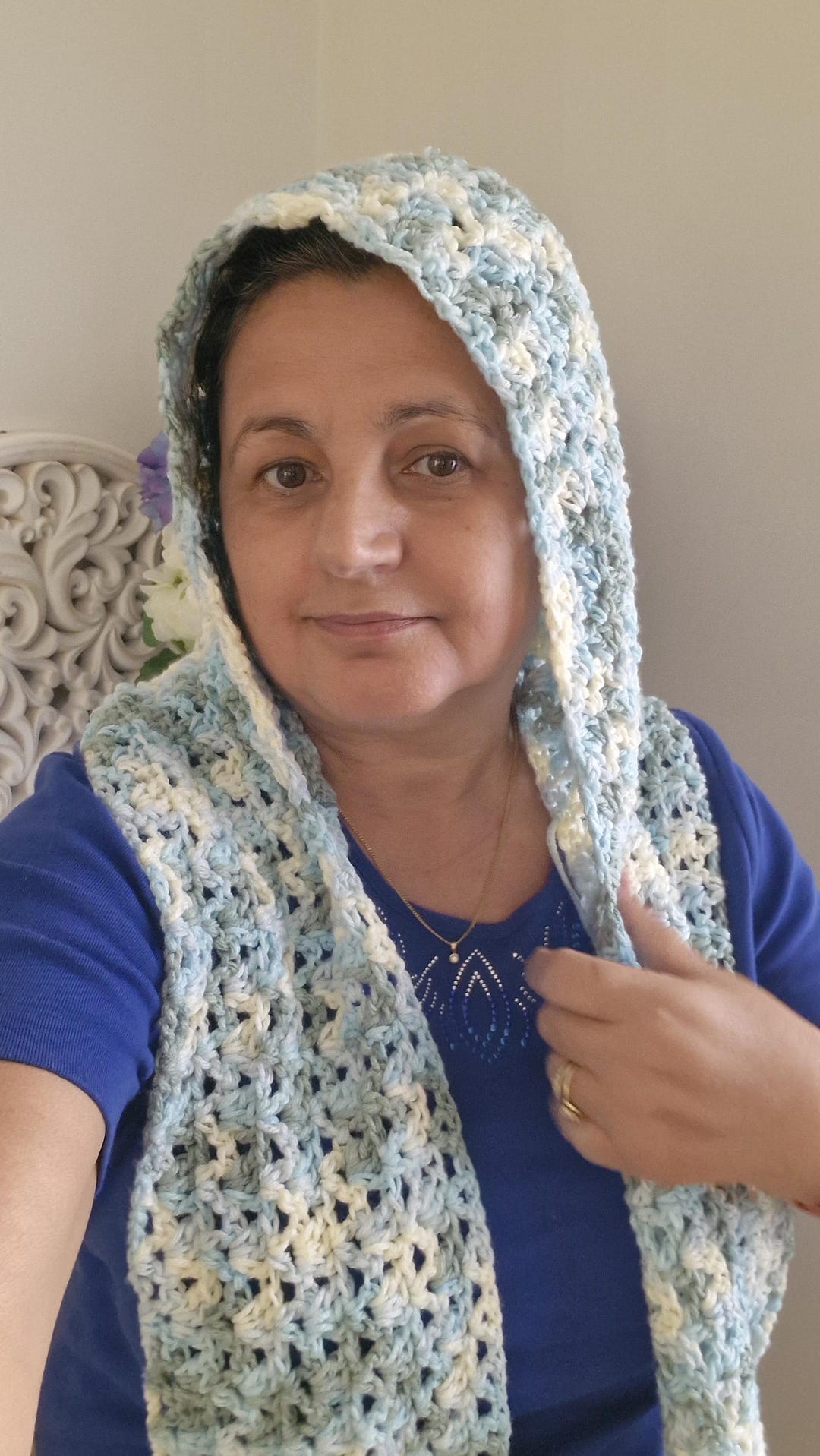 Handmade Crochet Hooded Scarf, Scoodie, Hood Scarf, Warm Winter Scarf ...