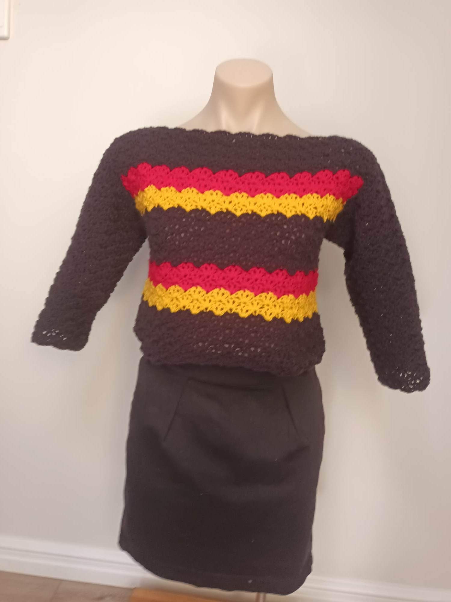 Aboriginal/indigenous Australian Colours Crochet Sweater/ - Etsy