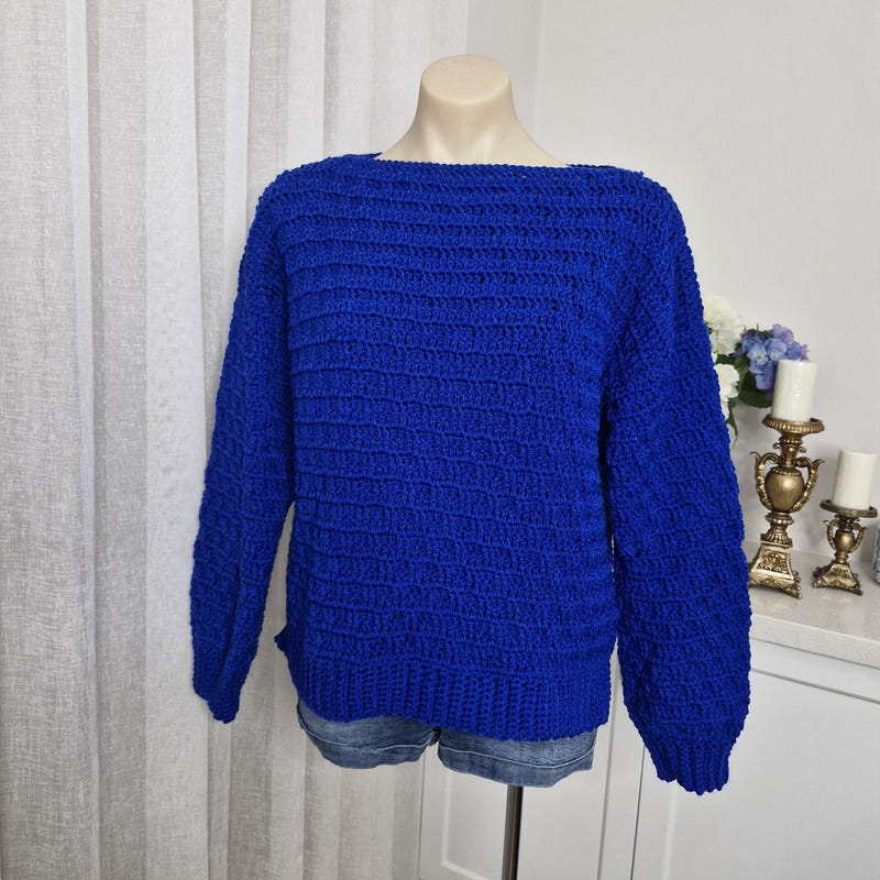 Royal Blue Chunky Sweater - Etsy