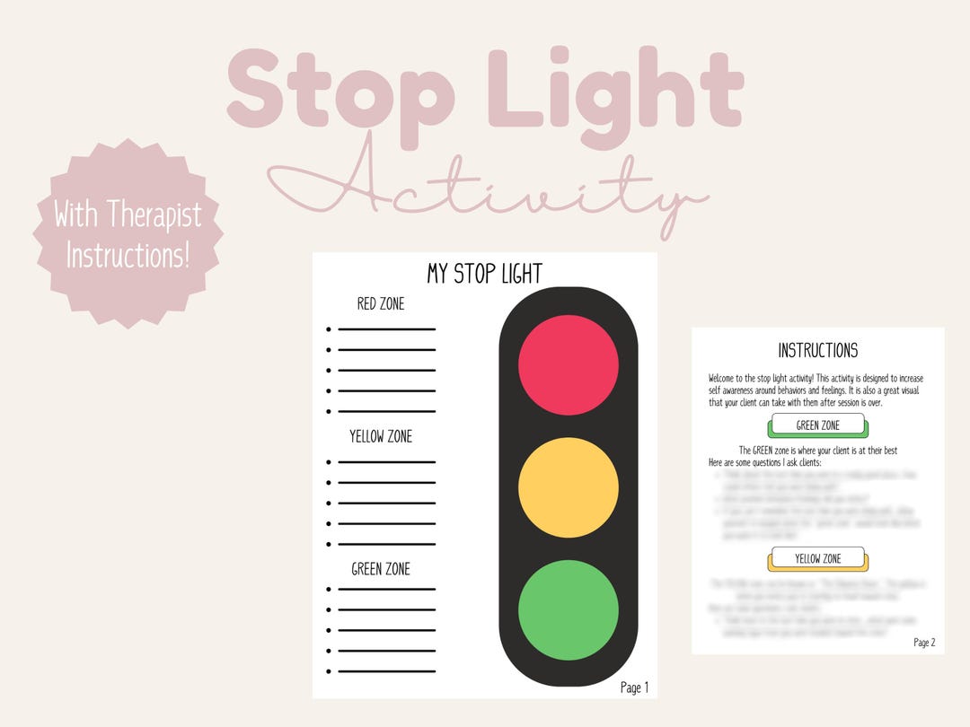 Therapy Activity - the Stop Light - Etsy