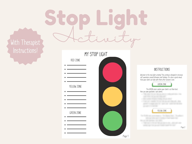 Therapy Activity - the Stop Light - Etsy