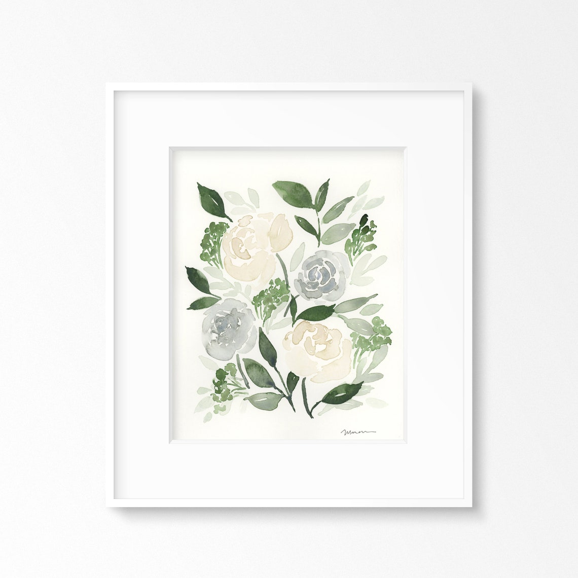 Neutral Flower Watercolor - INSTANT DOWNLOAD - Etsy