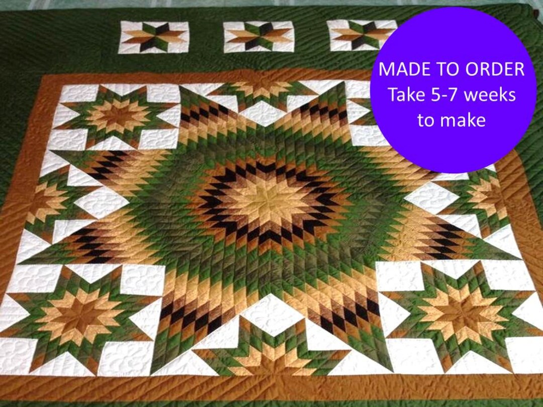 Bespoke Quilt, Amish Handstitched Split Star Quilt, Amish Star Quilt ...