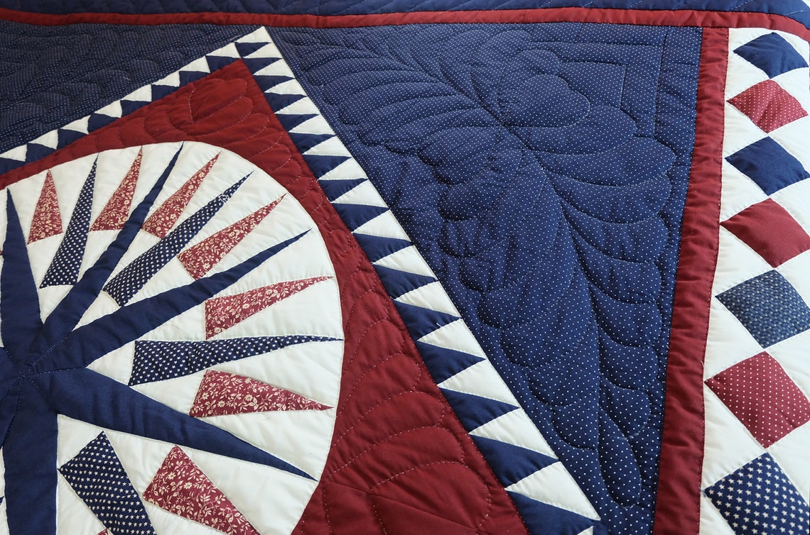 CUSTOM ORDER Amish Handmade Quilts Mariner Compass Star Quilt | Etsy