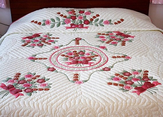Beautiful Rose of Sharon Quilt Custom Made Hand Appliqued - Etsy