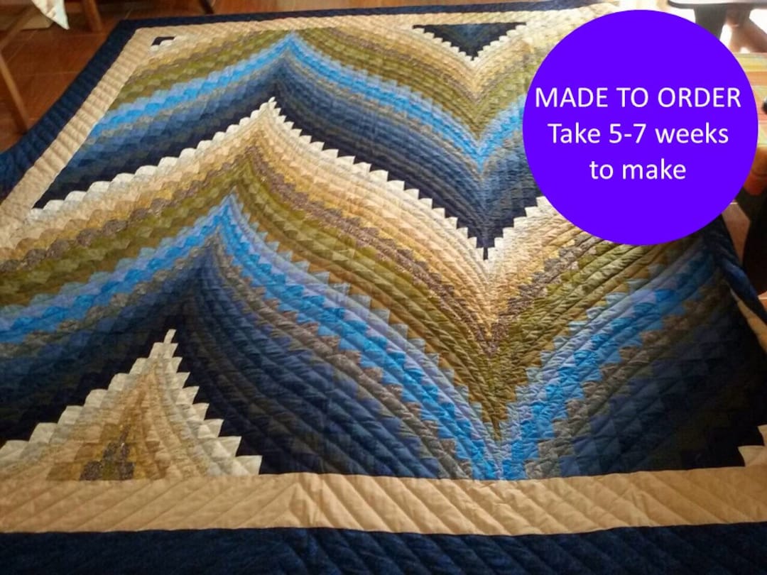 Homemade Bargello Flame Quilt King, Queen Size Handmade Quilt, Bargello ...