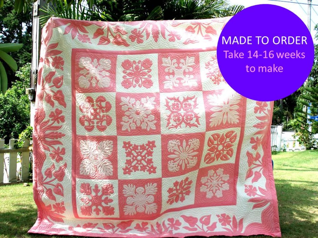 CUSTOM Traditional Sampler Hawaiian Quilt, Traditional Hawaiian Quilt ...