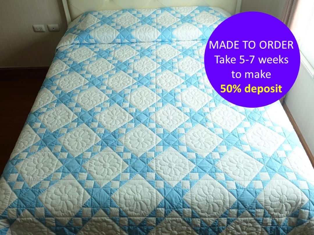 Ohio Star Patchwork Quilt, Made to Order Quilt Star, Ohio Quilt Blanket ...