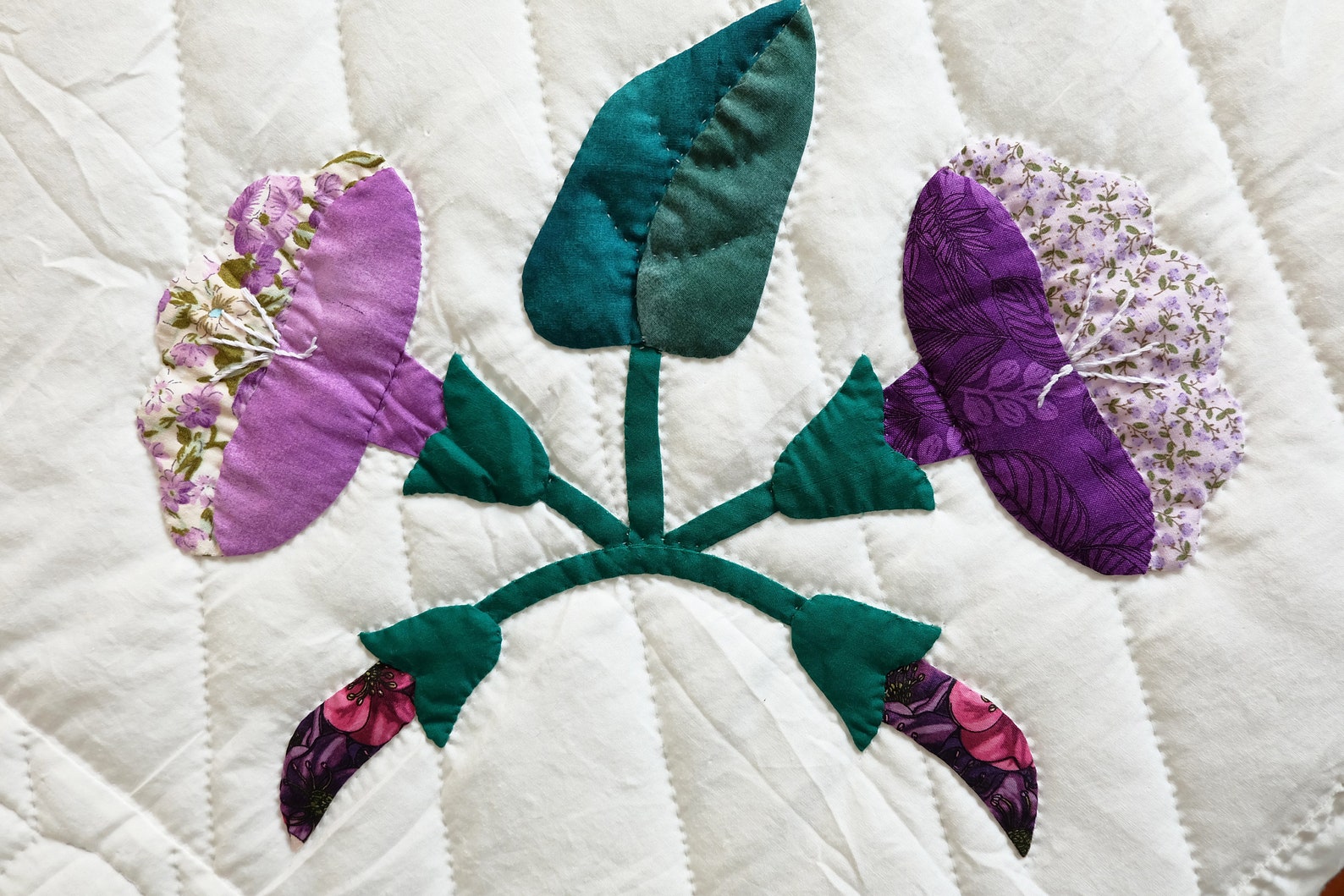 Amish Style Hand Stitched Quilts Appliqued Bed Cover King - Etsy