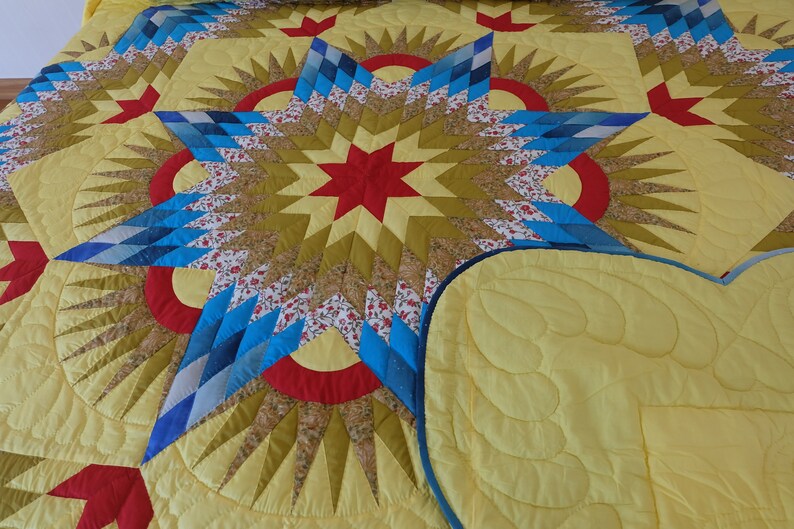 Patchwork Twinkling Diamond Star Amish Quilt Custom Patchwork - Etsy