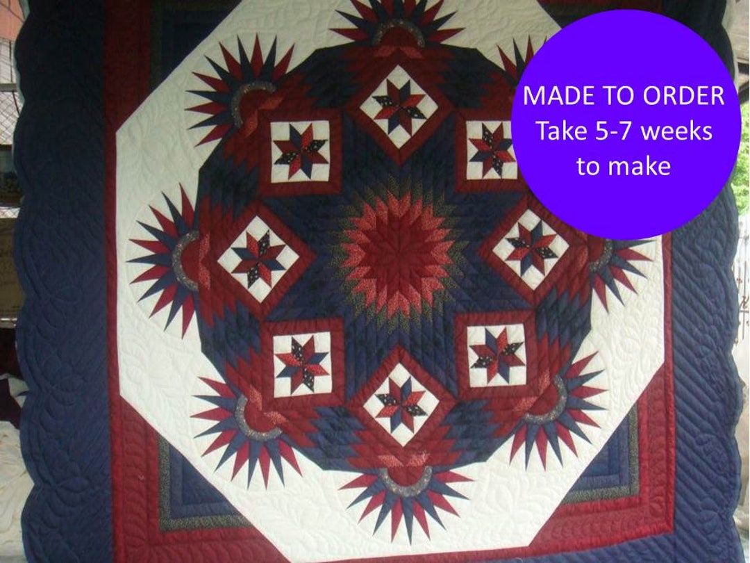 CUSTOM MADE Amish Handmade Quilt Diamond Twinkling Star Amish - Etsy