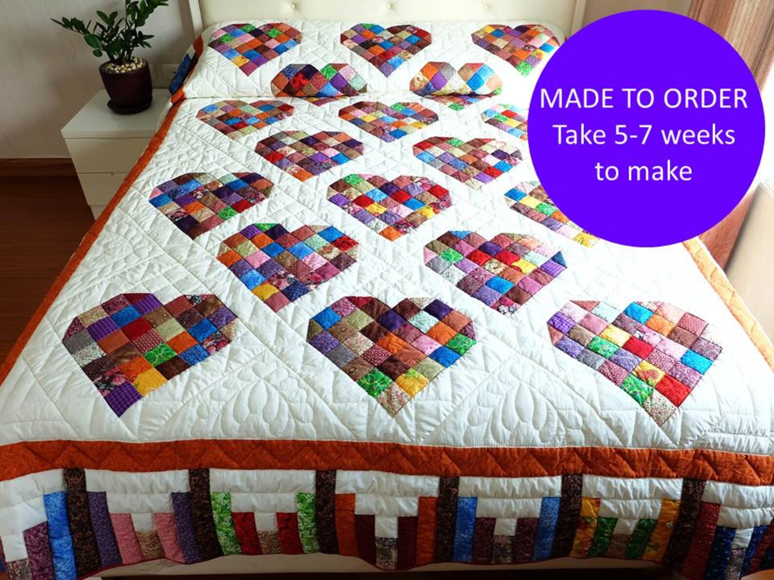 CUSTOM Handmade Boho Heart Quilt Homemade Scrap Quilt Block - Etsy