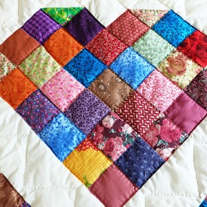 CUSTOM Handmade Boho Heart Quilt, Homemade Scrap Quilt Block, Custom ...