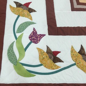 California King Size Spring Floral Quilts, Amish Style Quilts King ...