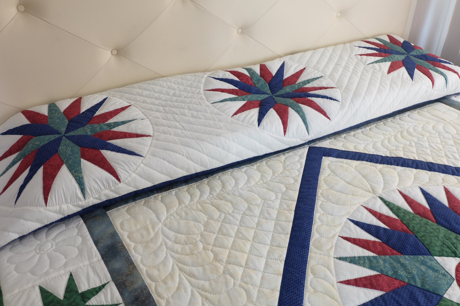 Mariner's Compass Star Quilt Mariners Compass Handmade | Etsy