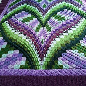 Personalized Bargello Heart Quilted Blanket, Handmade Bargello Quilt ...