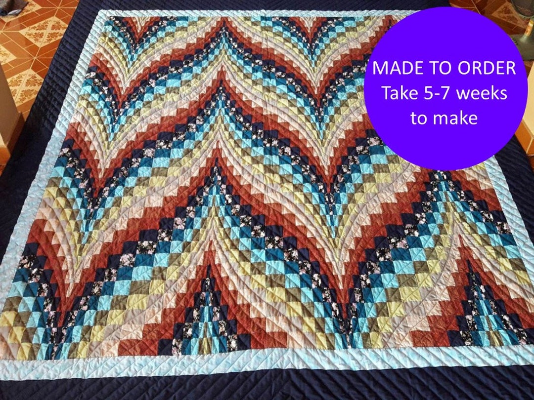 Colorful Bargello Flame CUSTOM QUILT, Made to Order Bargello Quilt ...