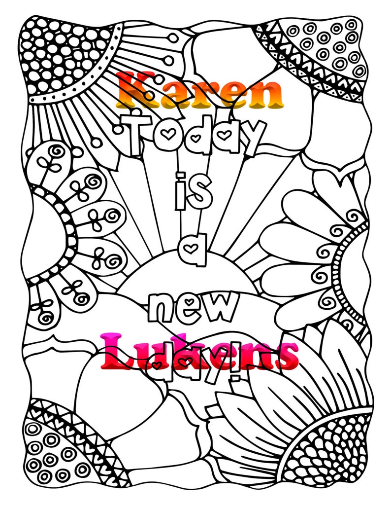 Today Is A New Day 1 Adult Coloring Book Page Printable | Etsy