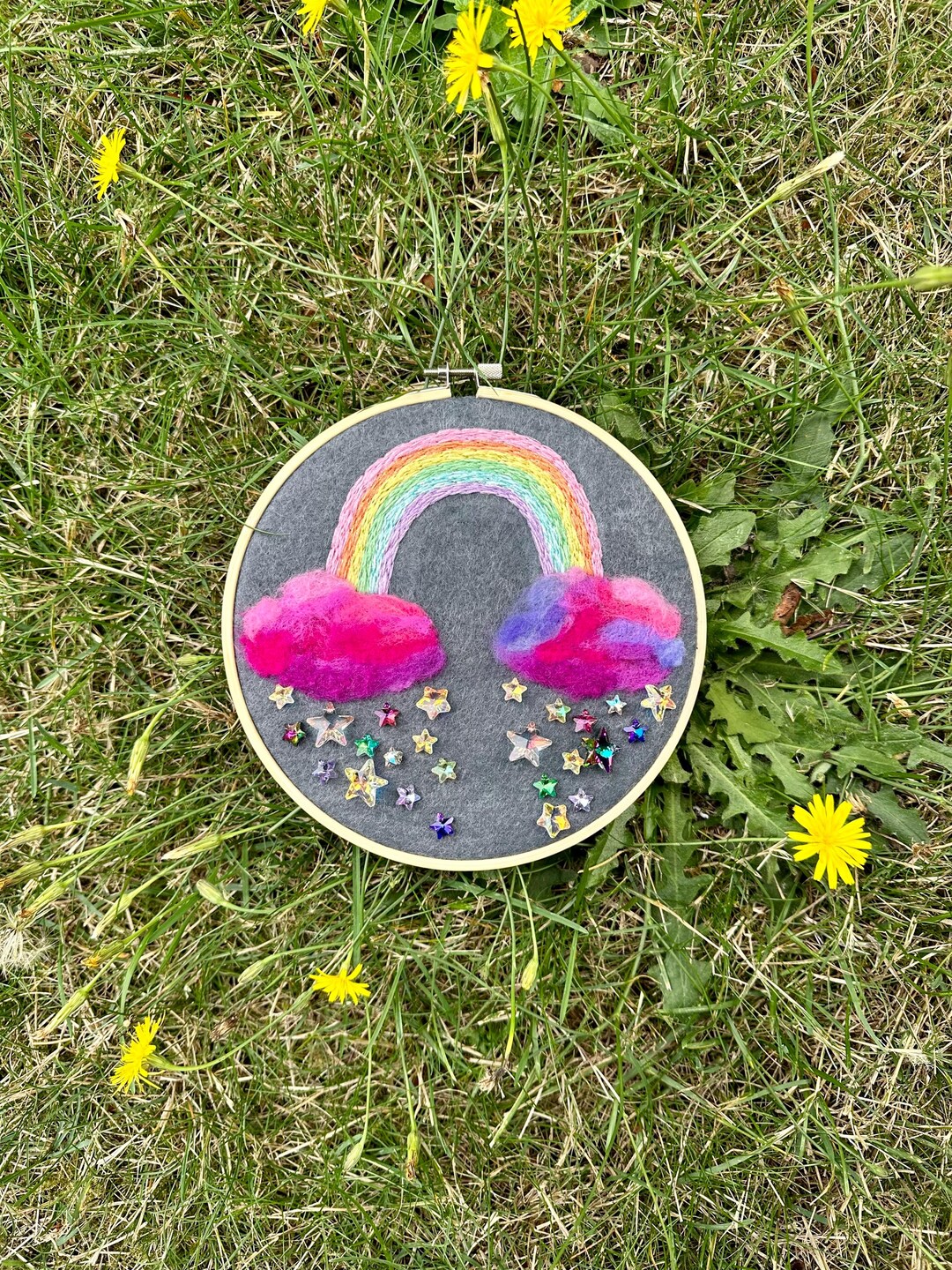 Pastel Rainbow With Colorful Stars Embroidery - Etsy
