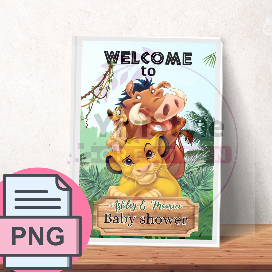 Lion King Welcome Sign Png Ready to Edit Pdf No Fisical Product - Etsy ...