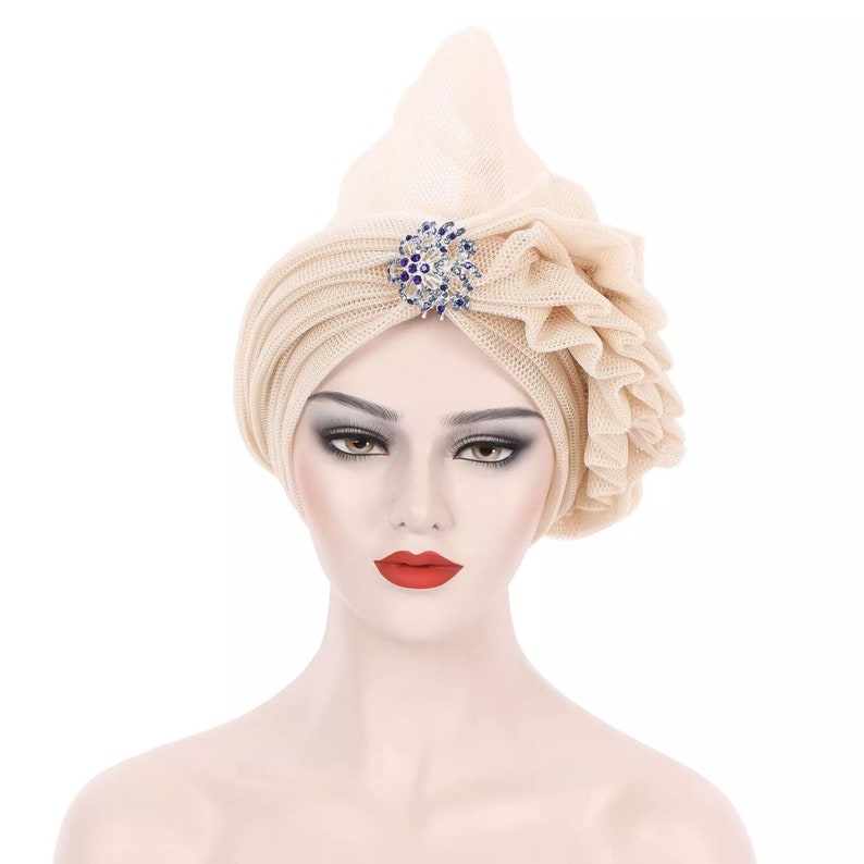 Women Pleated Mesh Turban With Rhinestone Stud Muslim - Etsy