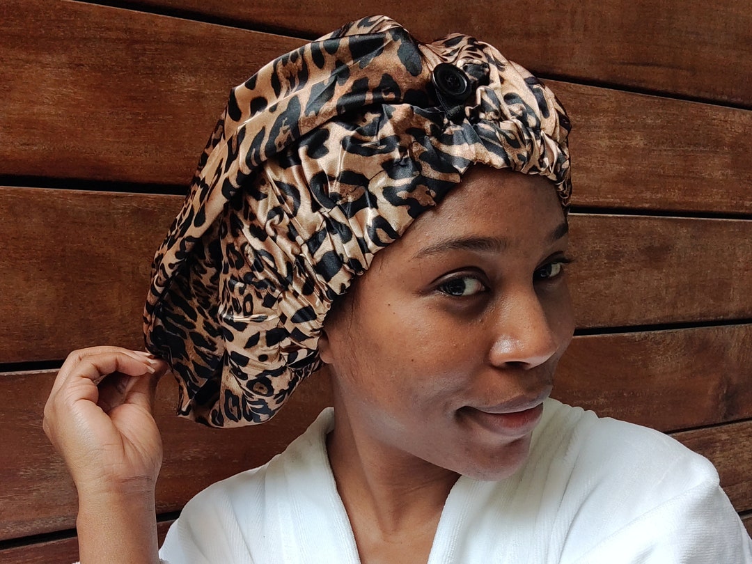 Long Bonnet Leopard Print Bonnet Foldable Bonnet Sleeping Cap for Long ...