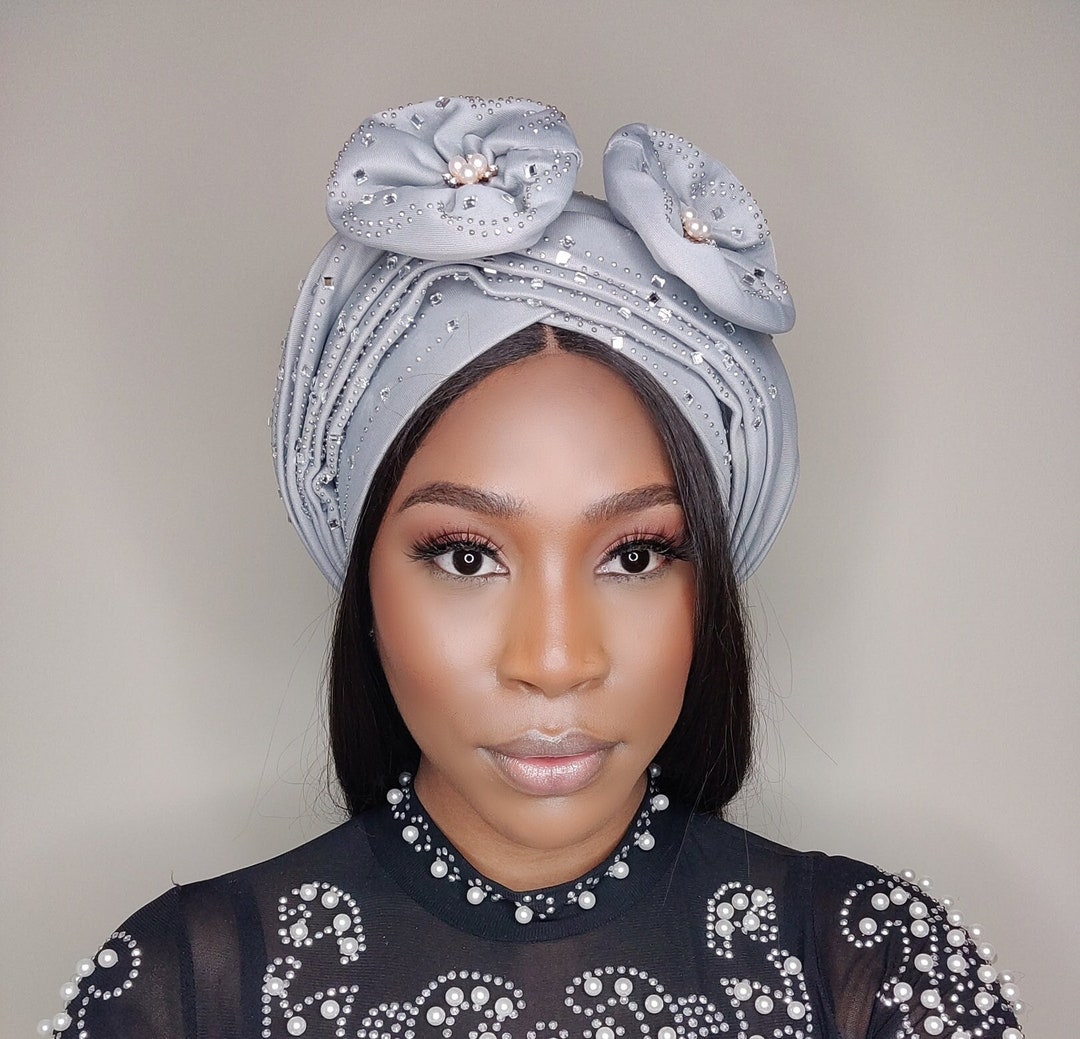 Gele Pretied Headwrap, Women Turban, Nigerian Hats for Weddings and ...
