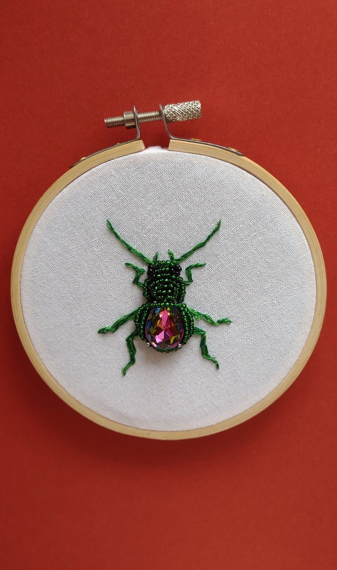 Beaded Beetle Insect Embroidery - Etsy