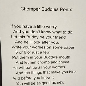 Chomper Buddy Worry Monster Worry Eater Autism Coping Grief Trauma Play ...