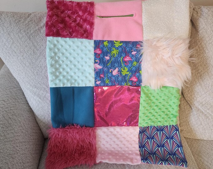 Sensory Blanket Long Plush Minky Stress Alzheimer's Dementia Kids Soft ...