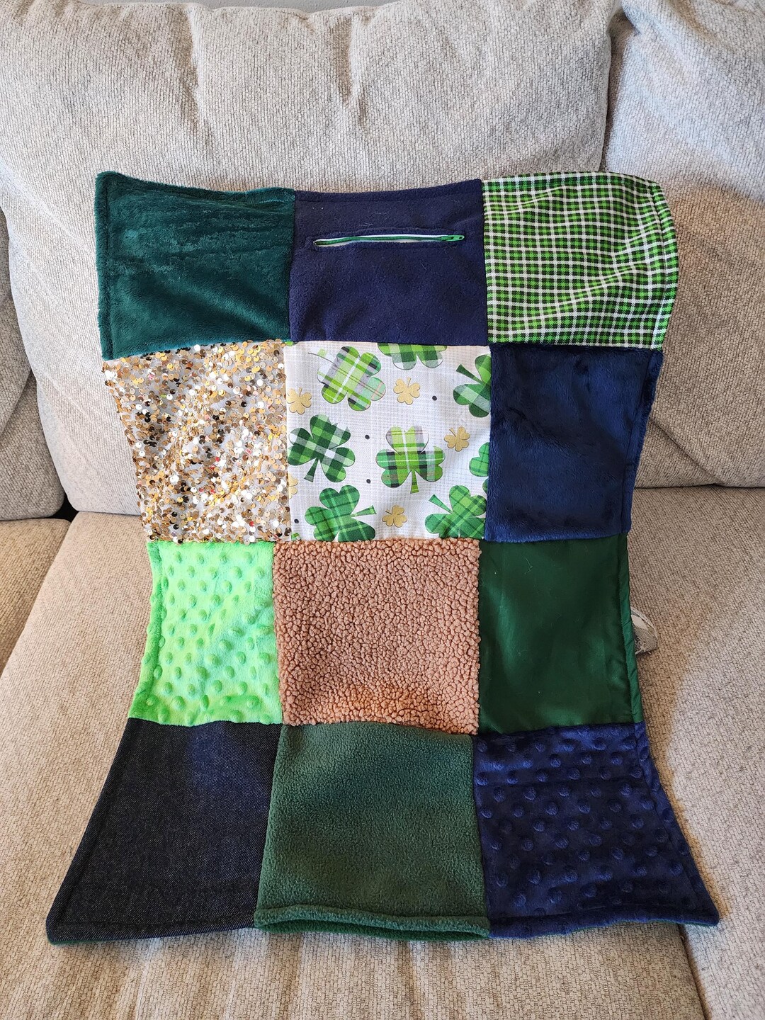 Kids Sensory Lap Blanket With Different Textures Non Weighted Fidget ...