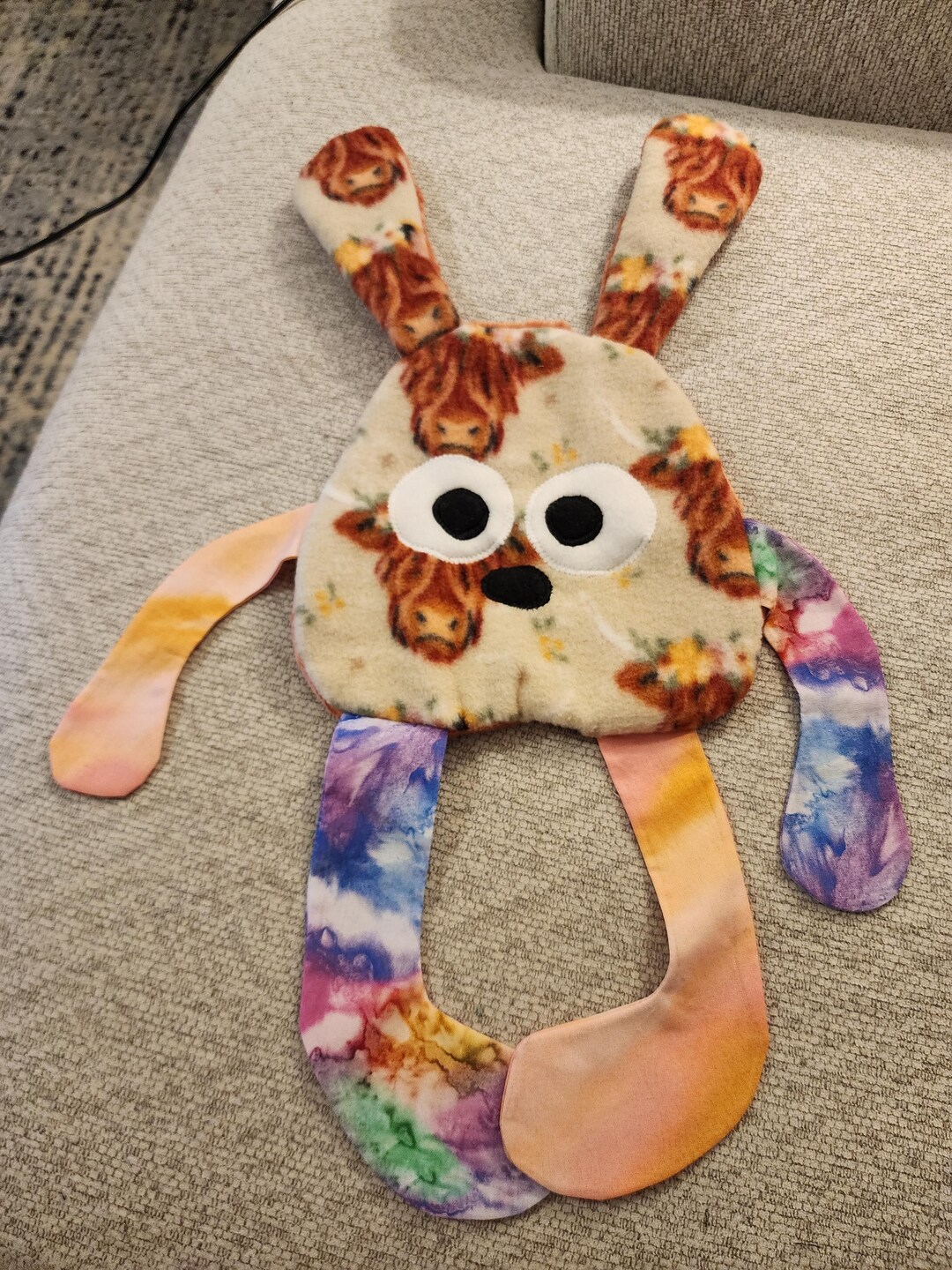 Sensory Toy Crinkle Buddy Bunny Lovie Rust Dimple Dot Minky Crinkle ...