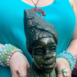 Verdite African Shona Tribe Zulu Princess Bust 2 Lb. 13 Oz. 7 Tall Hand ...