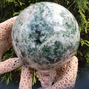 Jasper Crystal Ball Large 3 Lb. 15 Oz. Polished Sphere 4 Wide Green and ...