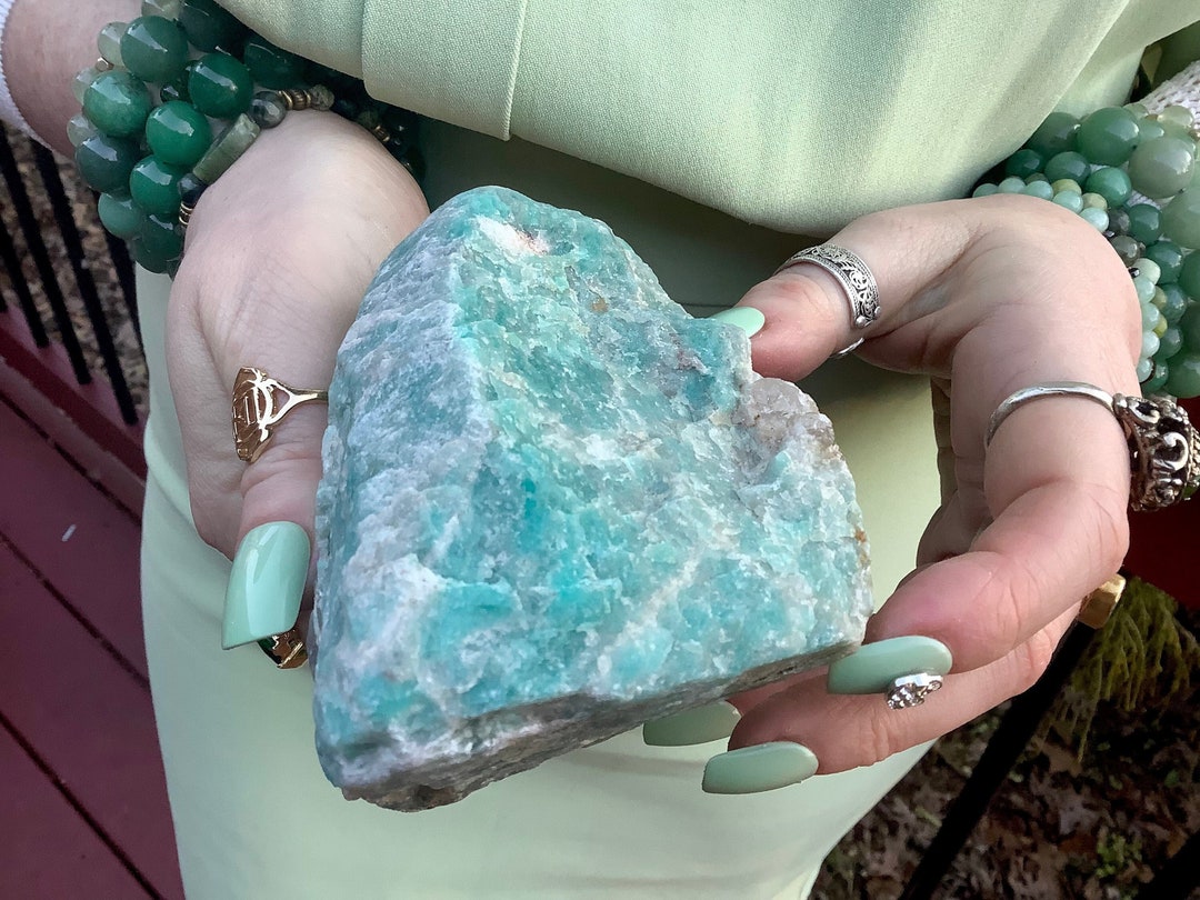 Amazonite 15 Oz. Gemstone Pillar Cluster 4 Tall Free Standing Crystal ...