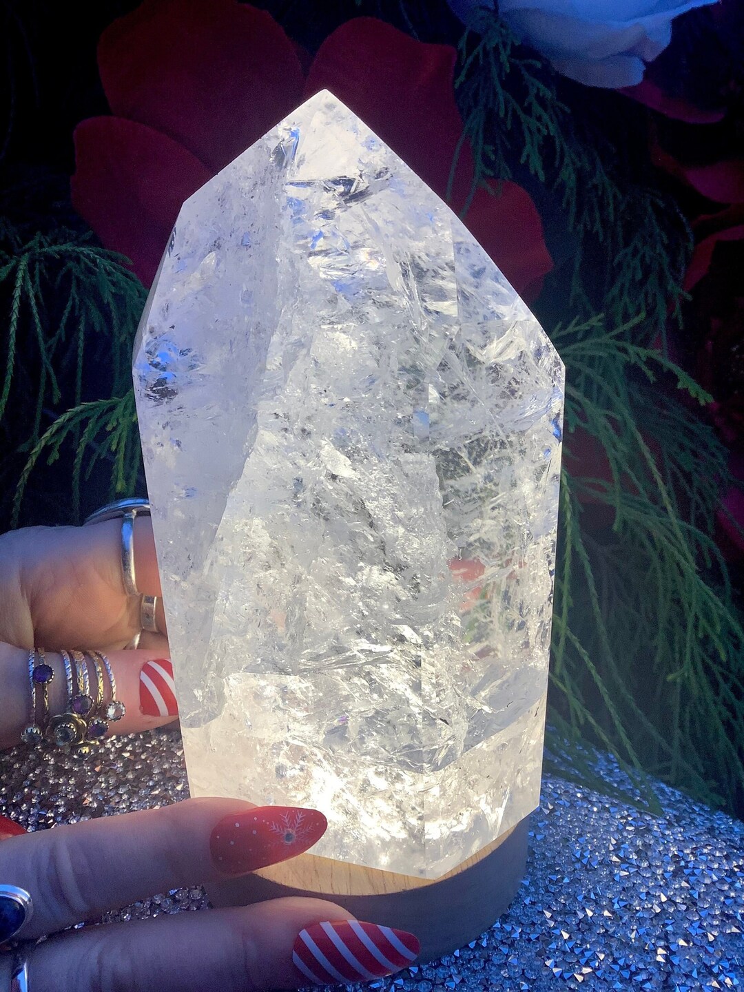 Brazilian Clear Quartz Crystal Generator Large 3 Lb. 3 Oz 6 Tall With a ...