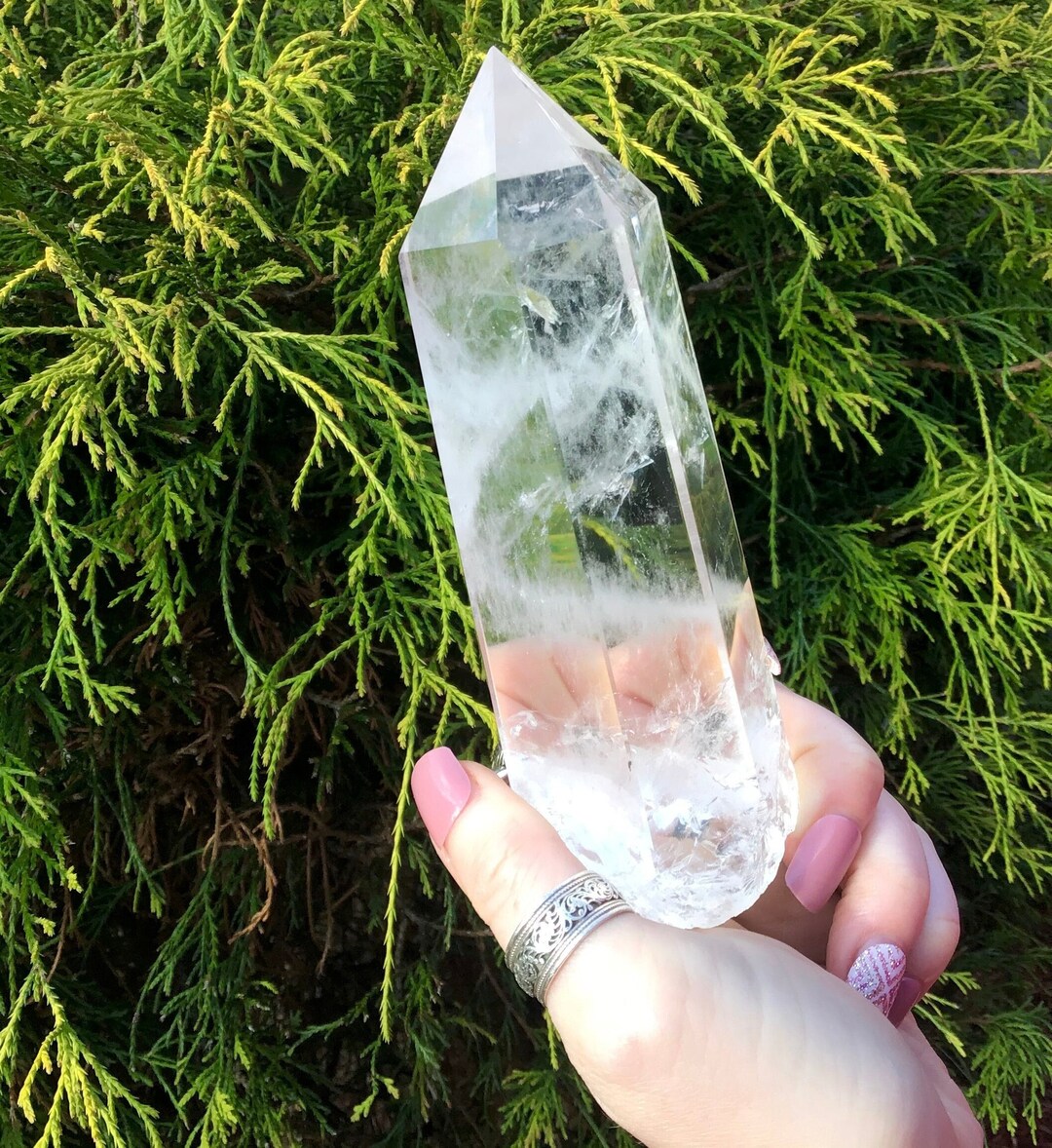 Quartz Crystal High Altitude Himalayan Point Large 12.3 Oz. Wand 5 Long ...