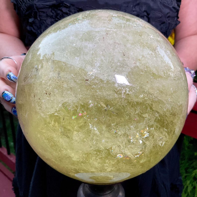 Citrine Crystal Ball ~ Large 15 Lb. Polished Sphere ~ 6" Wide ~ Clear ...