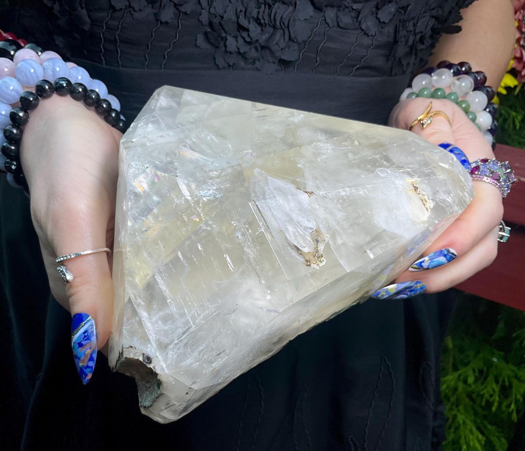 Optical Clear Calcite Crystal With Okenite ~ Large 3 Lb. 7 Oz ...