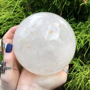 Snow White Quartz Crystal Ball Large 5 Lb. Gorgeous Glowing - Etsy