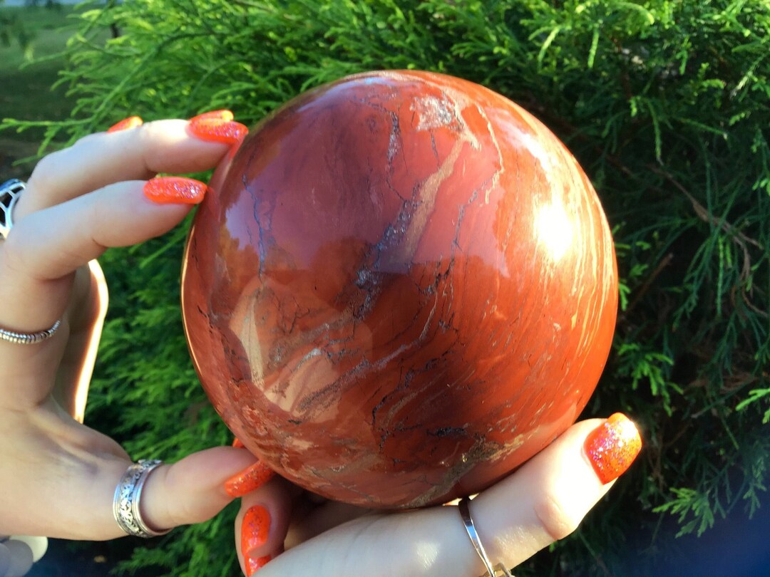 Red Jasper Quartz Large 4 Lb. 8 Oz. Crystal Ball ~ 4" Wide Polished ...