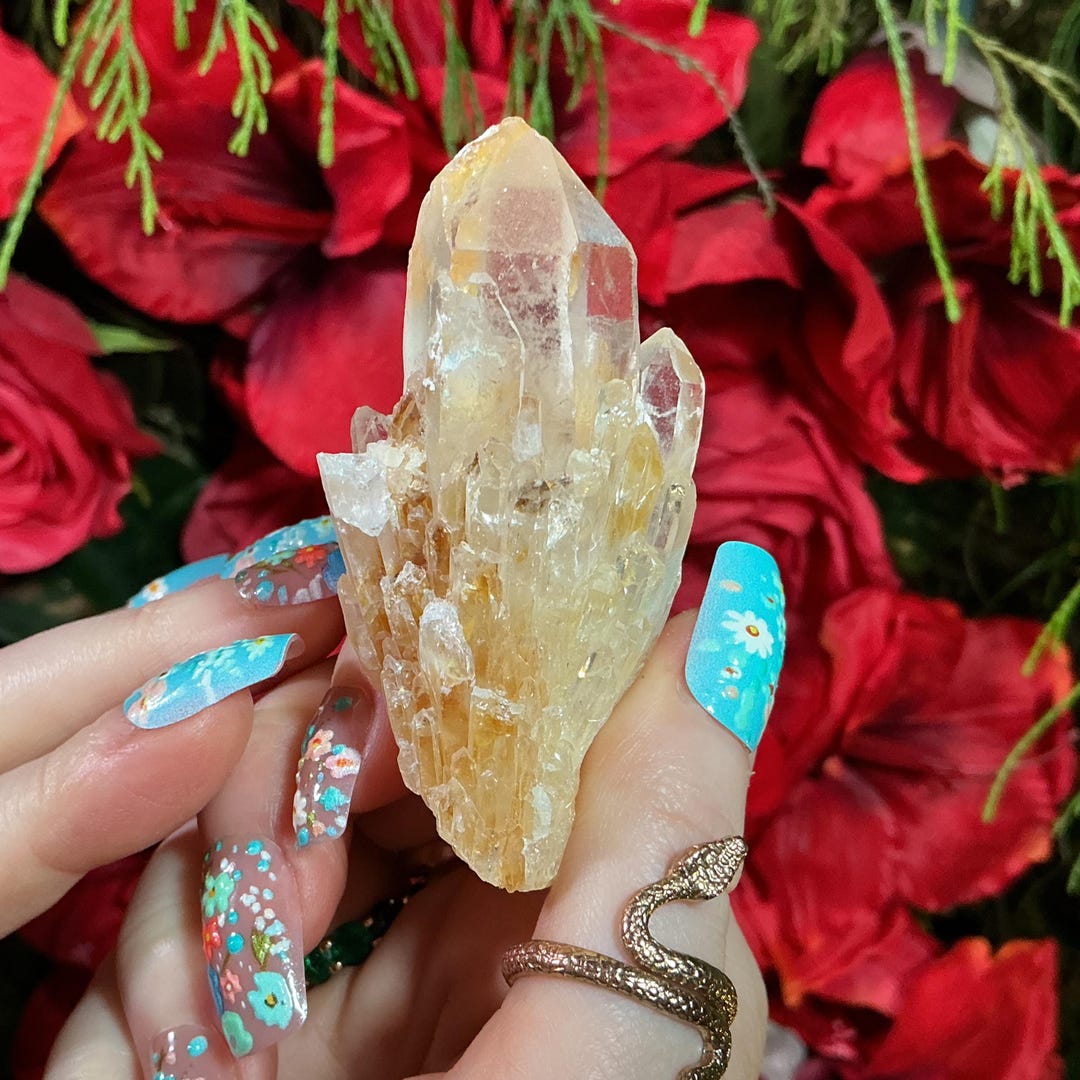 Golden Healer Clear Quartz Elestial Crystal ~ 2.4 Oz. ~ 2 1/2" Long ...