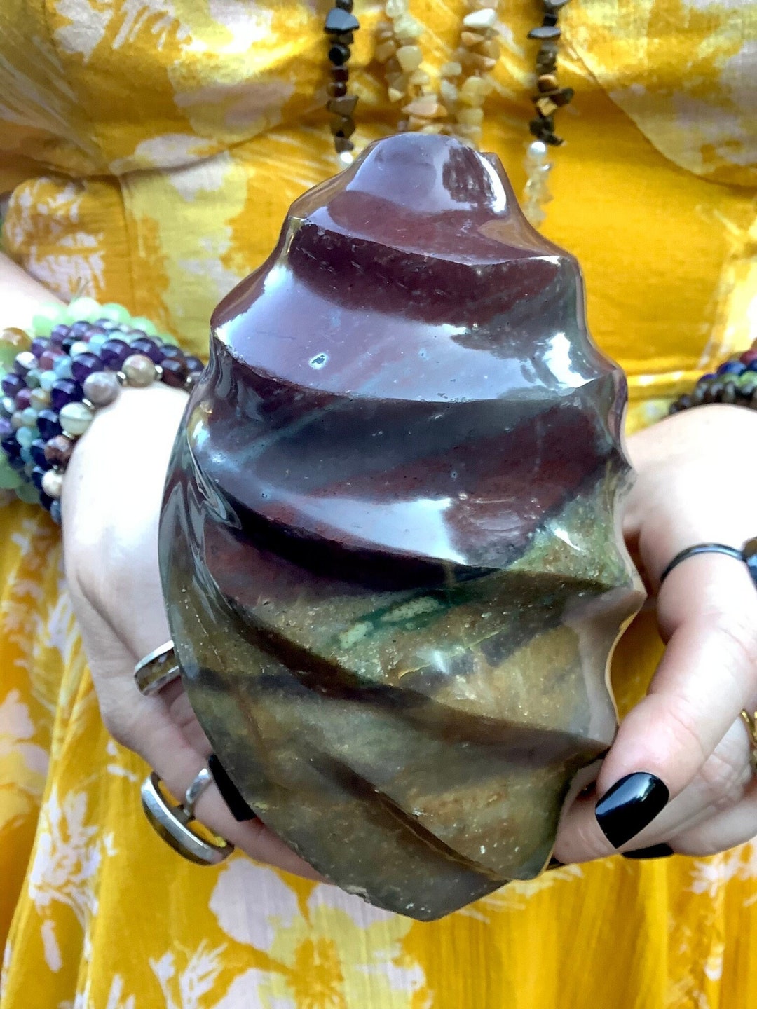 Jasper Flame 3 Lb. 10 Oz. 6 Tall Big Colorful Polychrome Ocean Desert ...